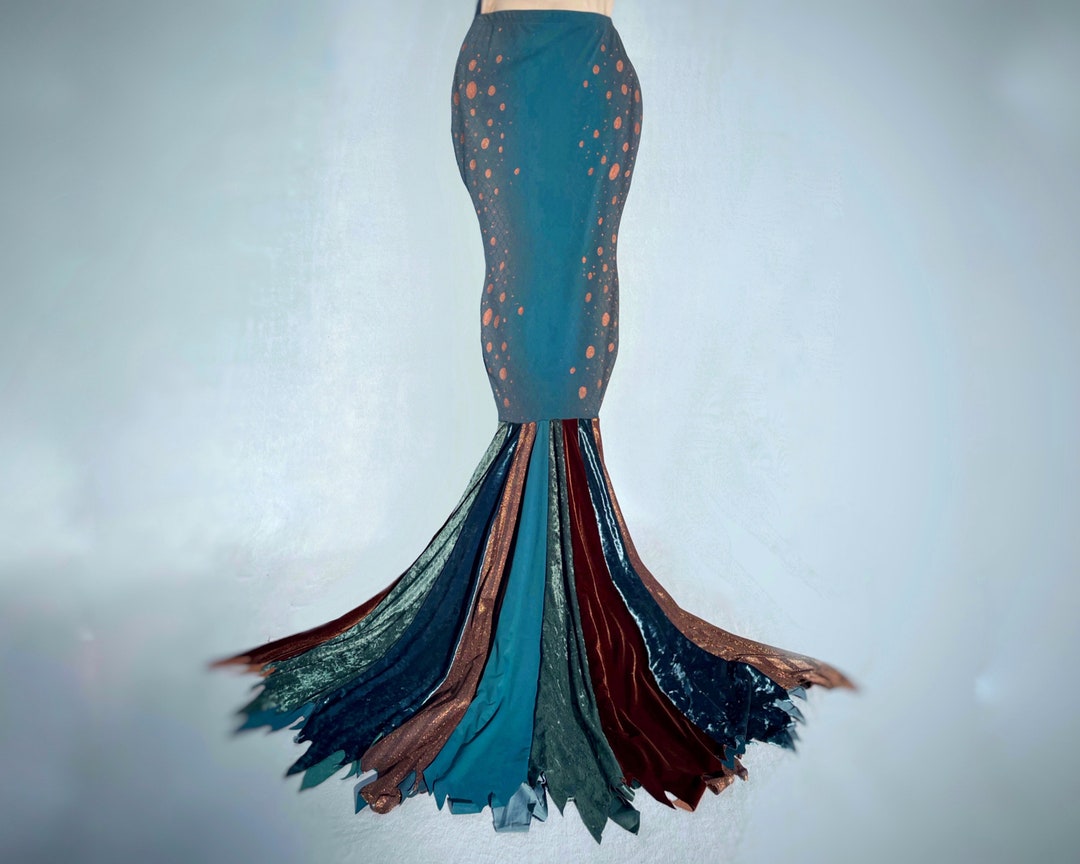 Teal and Copper Angelfish Mermaid Tail, Sunken Treasures, Queen Size ...