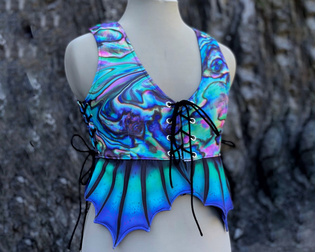 Abalone Shell Mermaid Corselet Swim Top, Mermaid Swim Top, Clamshell ...