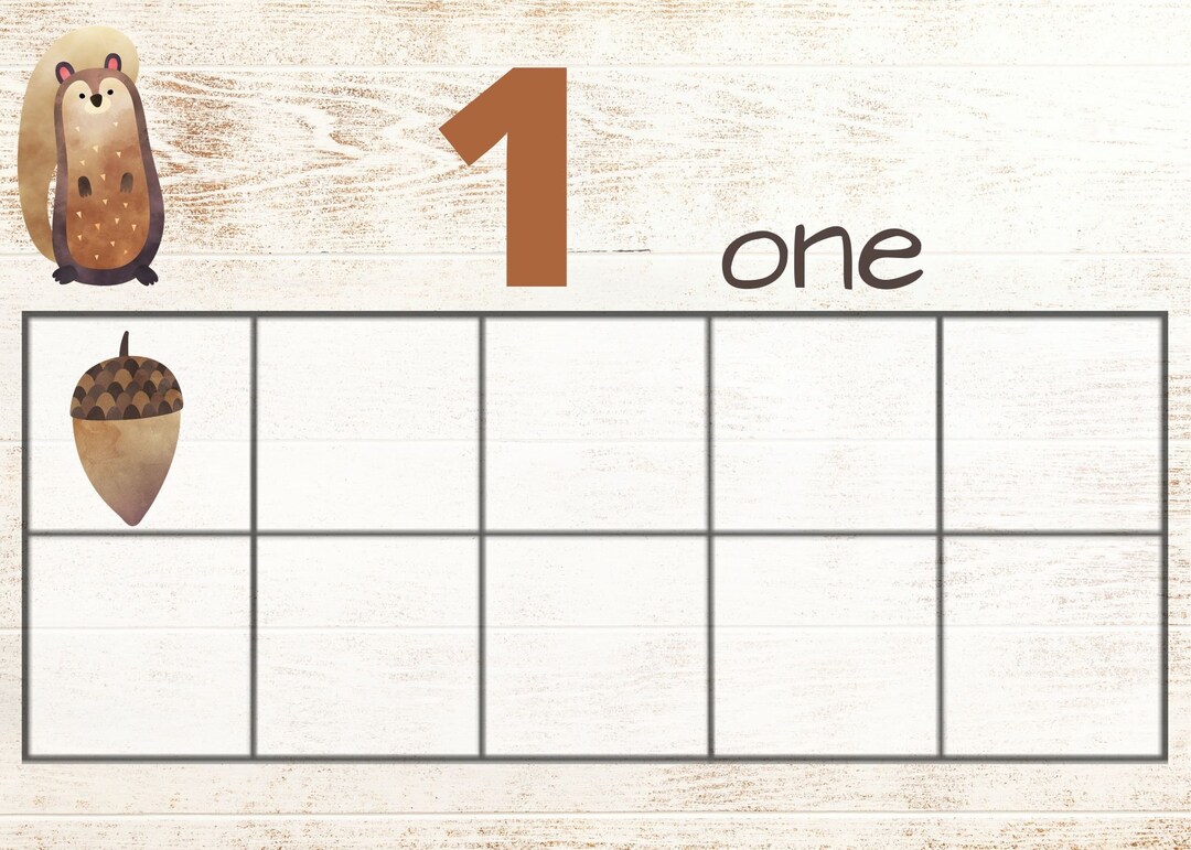 Playful Squirrel Ten Frame Downloads - Etsy