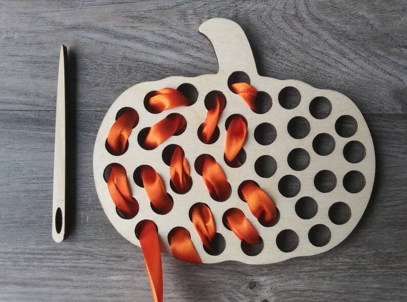 Threading Work Lacing Toy Montessori Fine Motor Waldorf - Etsy