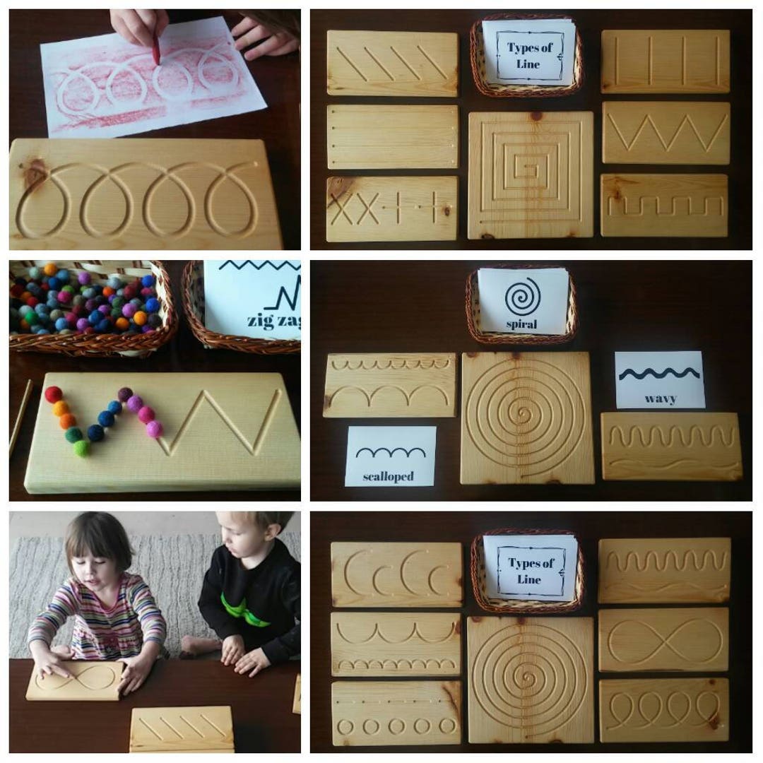 Montessori Toys Montessori Types of Line Tracing Boards, Montessori ...