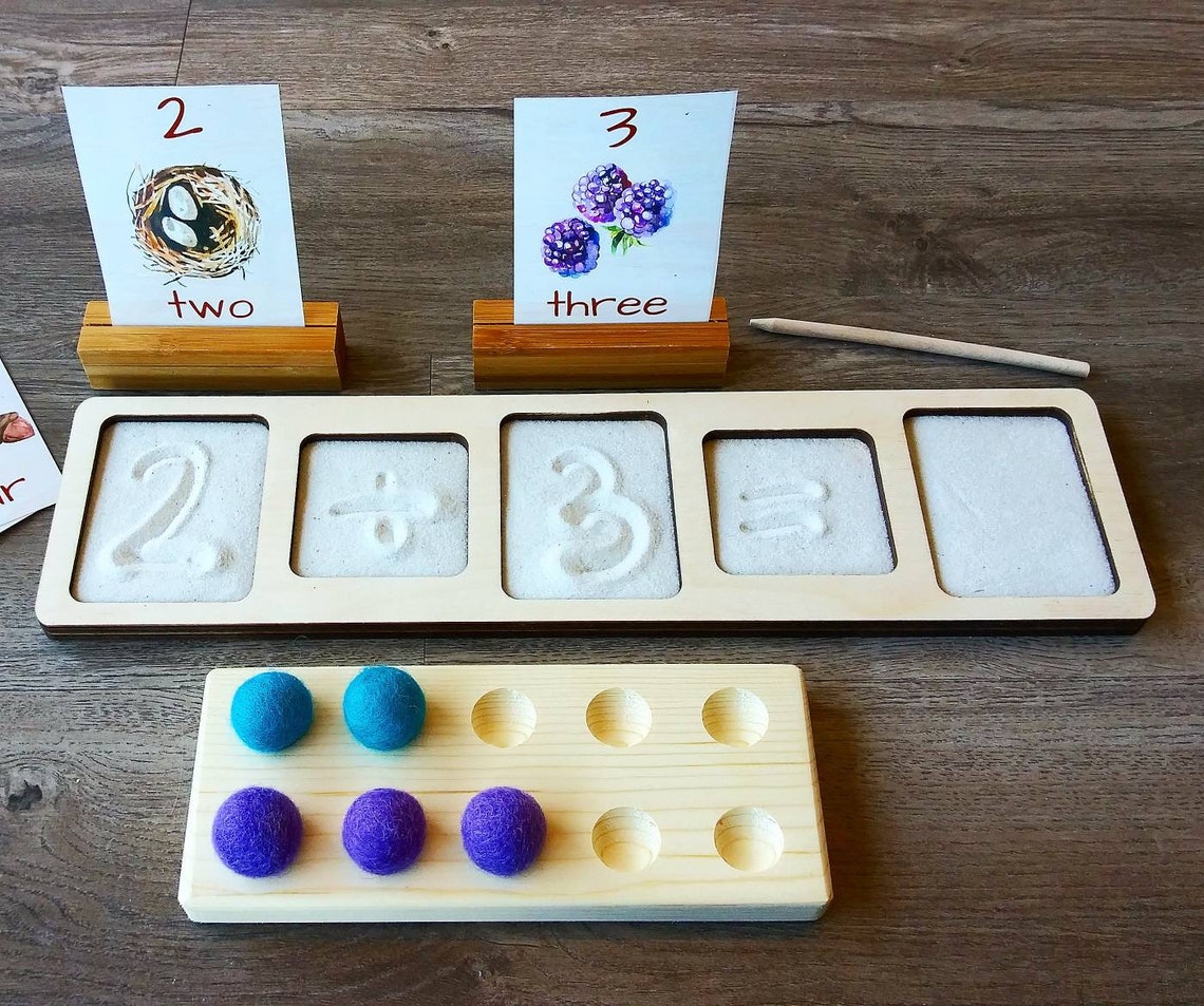 Number Sentence Sand Tray Number Line Ten Frame Montessori - Etsy