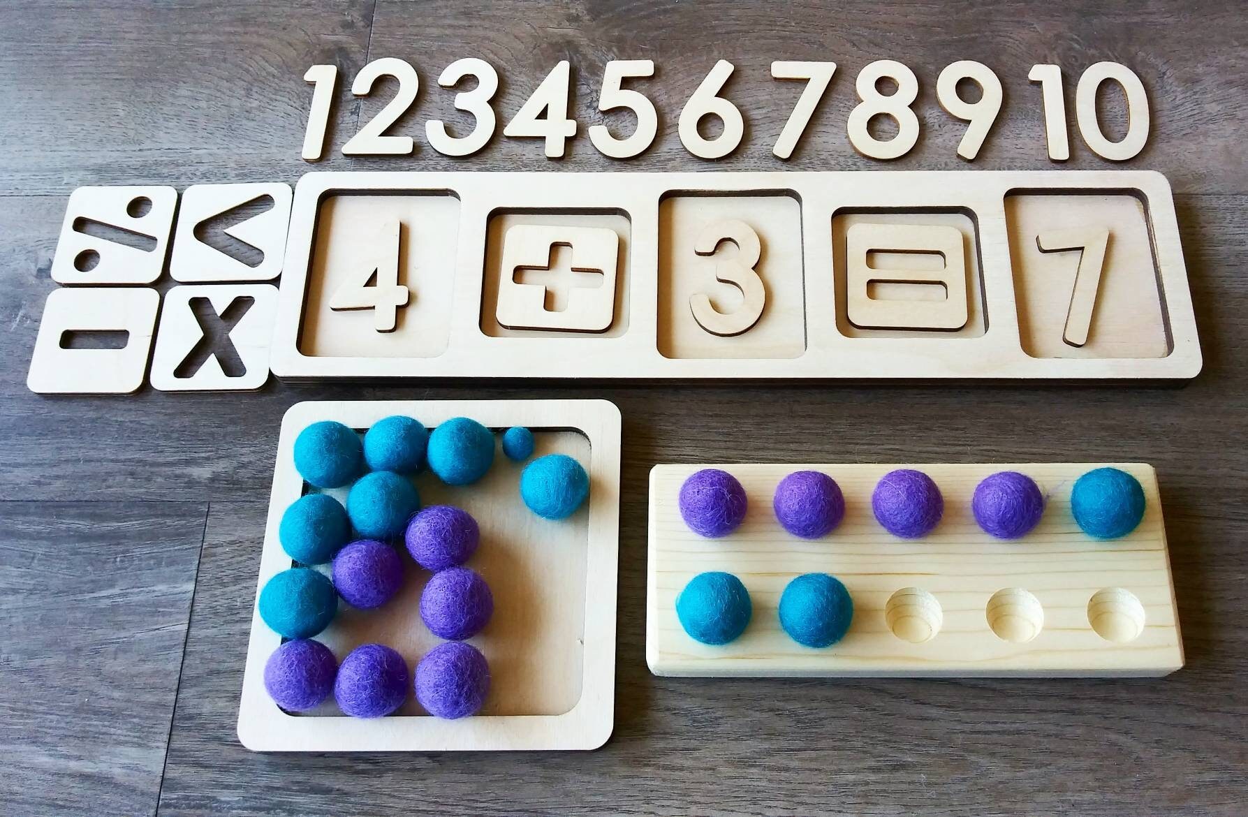 Number Sentence Sand Tray Number Line Ten Frame Montessori - Etsy