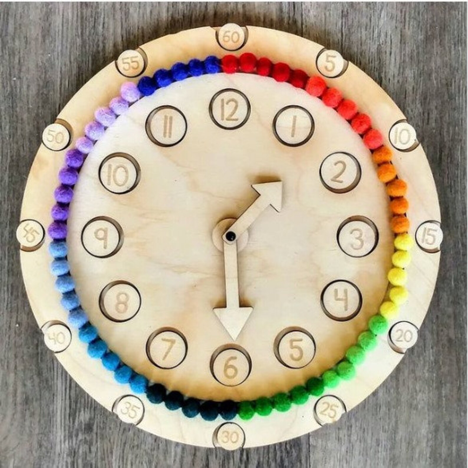 Montessori Clock Telling Time Analog Clock Homeschooling - Etsy