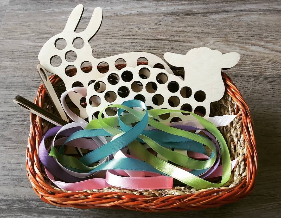 Easter Basket, Lacing Toy, Threading Work, Montessori, Fine Motor ...