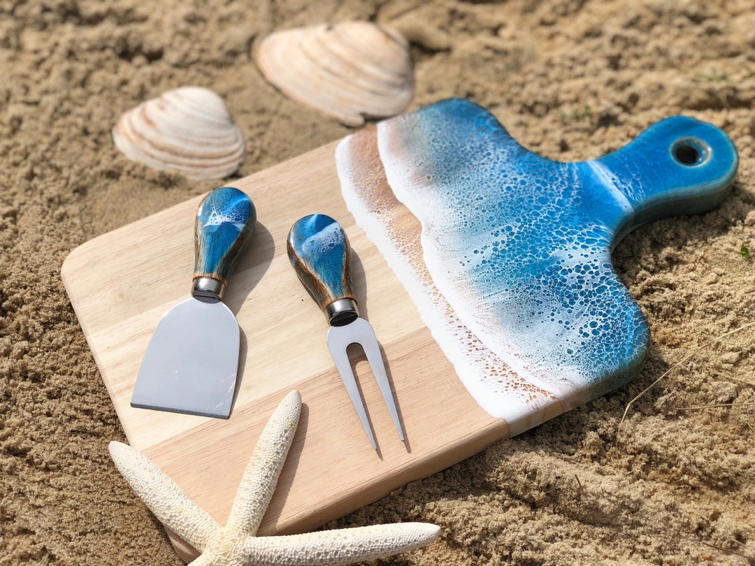 Ocean Resin Paddle Serving Board / Beach Serving Board / Ocean Wave ...