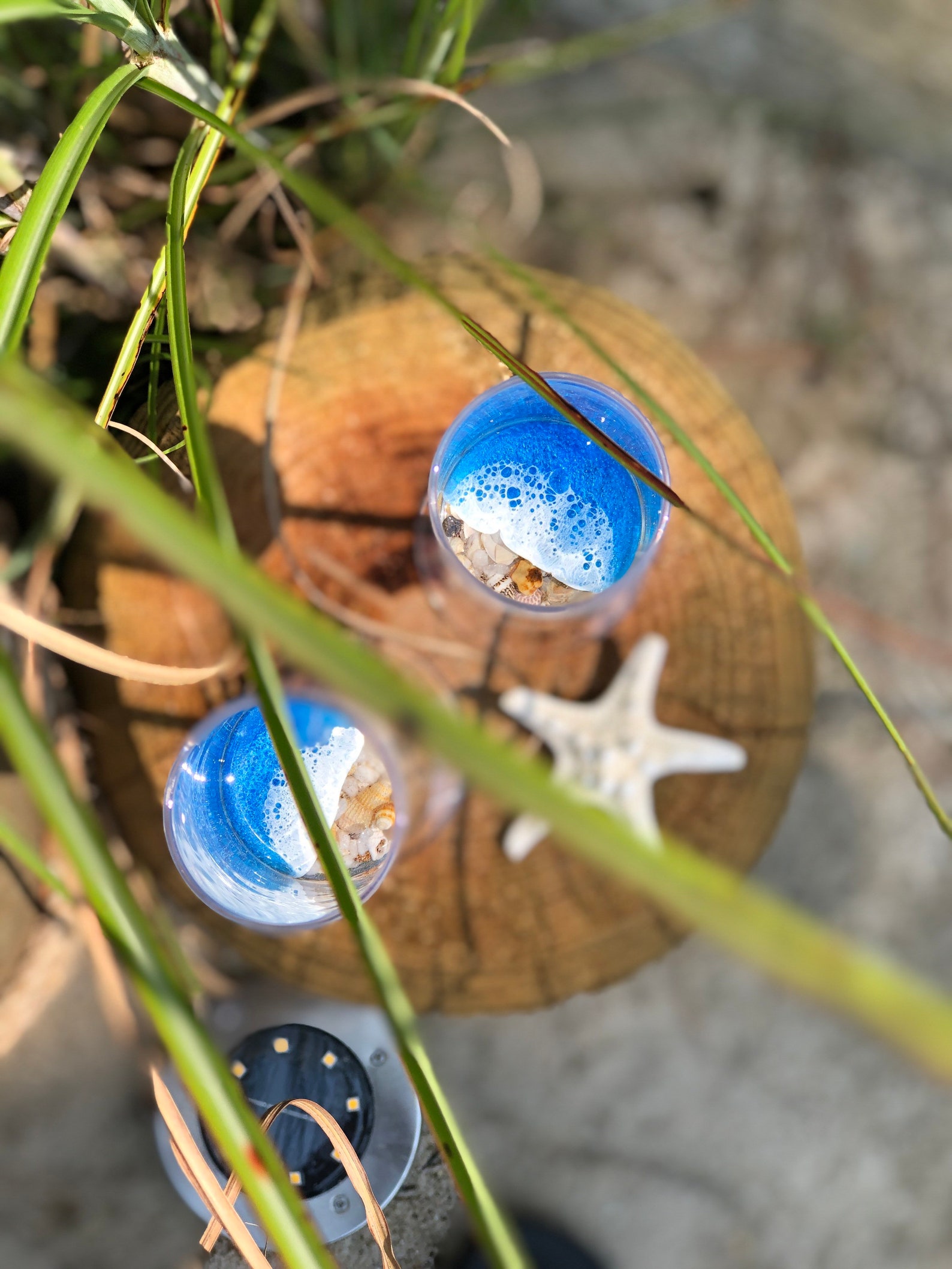 Ocean Resin Seashell Wave Crystal Champagne Flutes / Wedding | Etsy