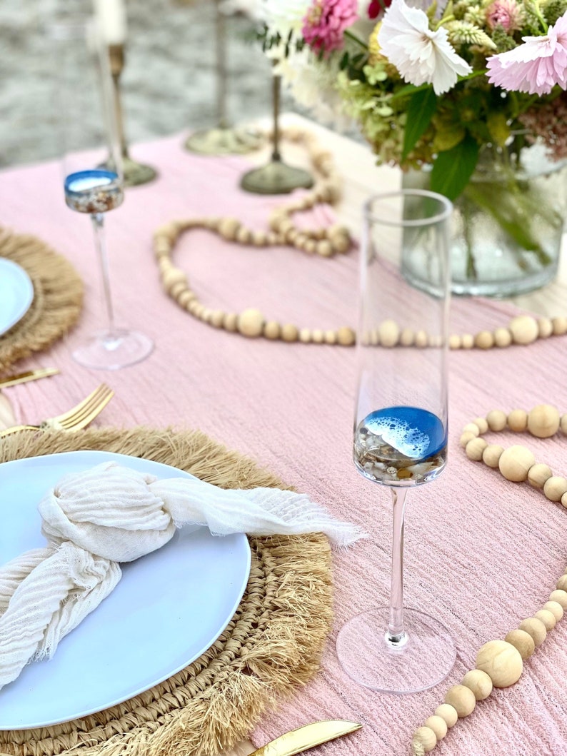 Ocean Resin Seashell Wave Crystal Champagne Flutes / Wedding - Etsy