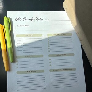 Bible Character Study Worksheet - Note-taking, Biblical Characters ...