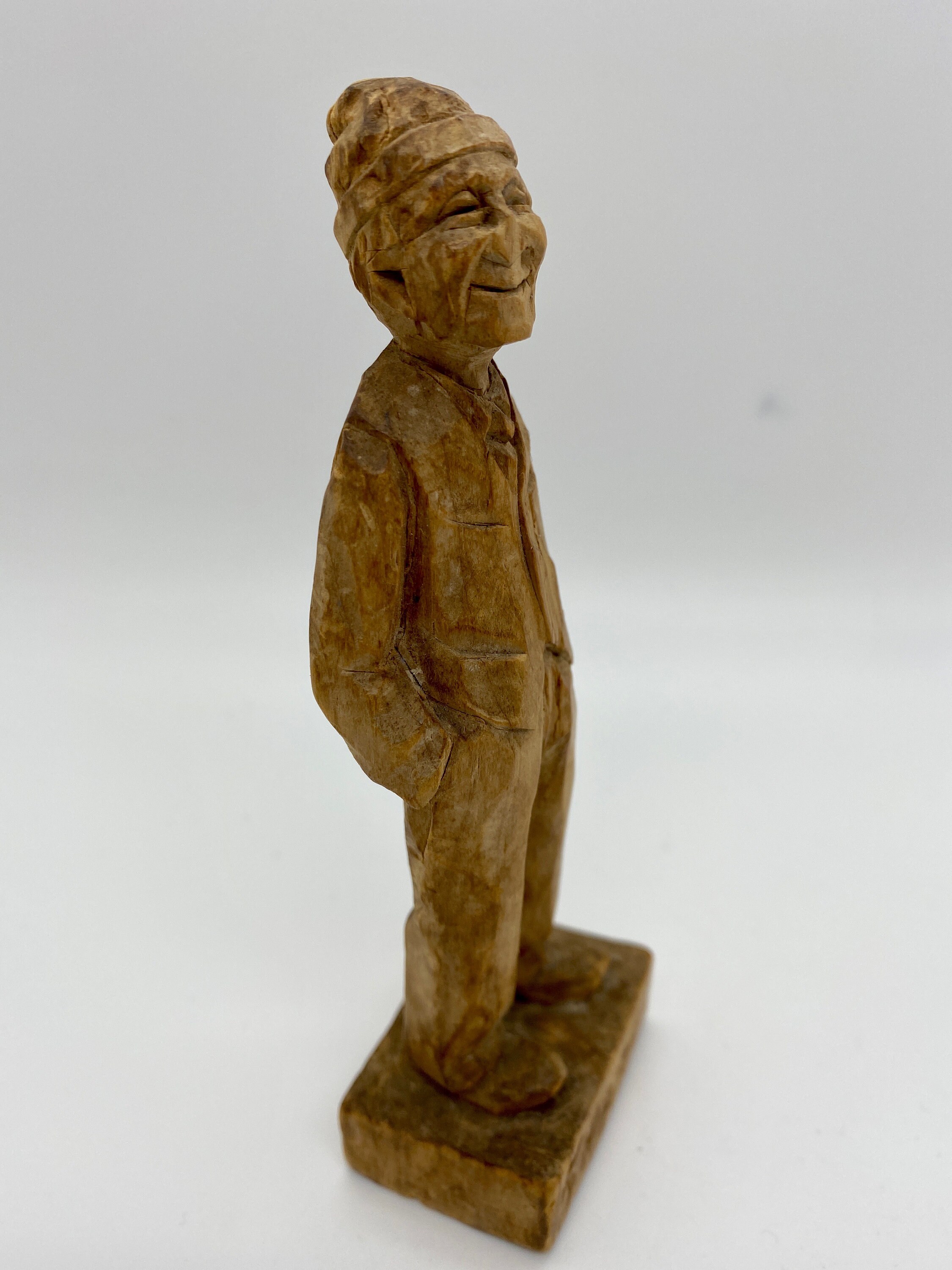 Vintage T. Marc Quebec Folk Art Wood Carving Figure Statue Man - Etsy