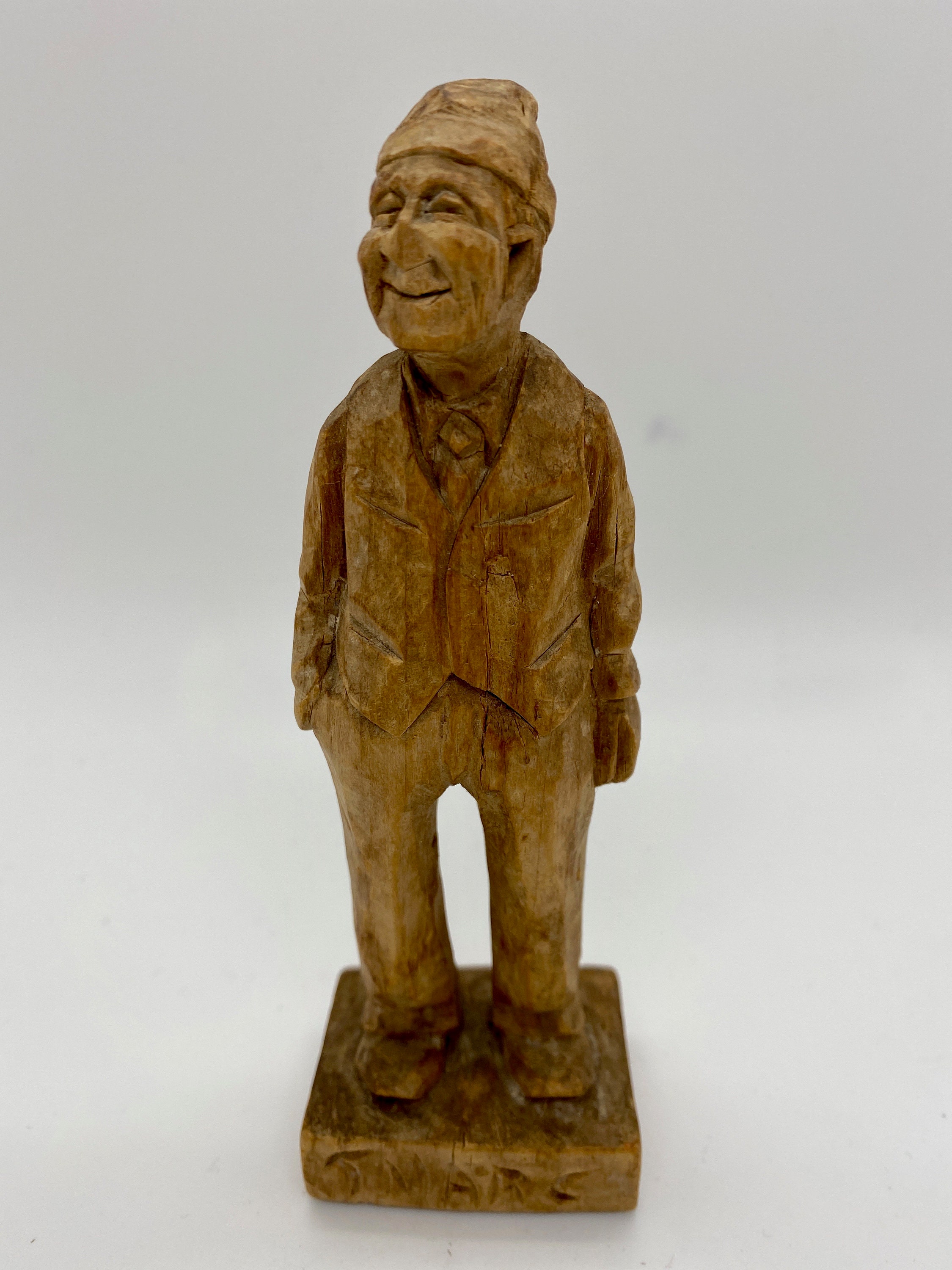 Vintage T. Marc Quebec Folk Art Wood Carving Figure Statue Man - Etsy