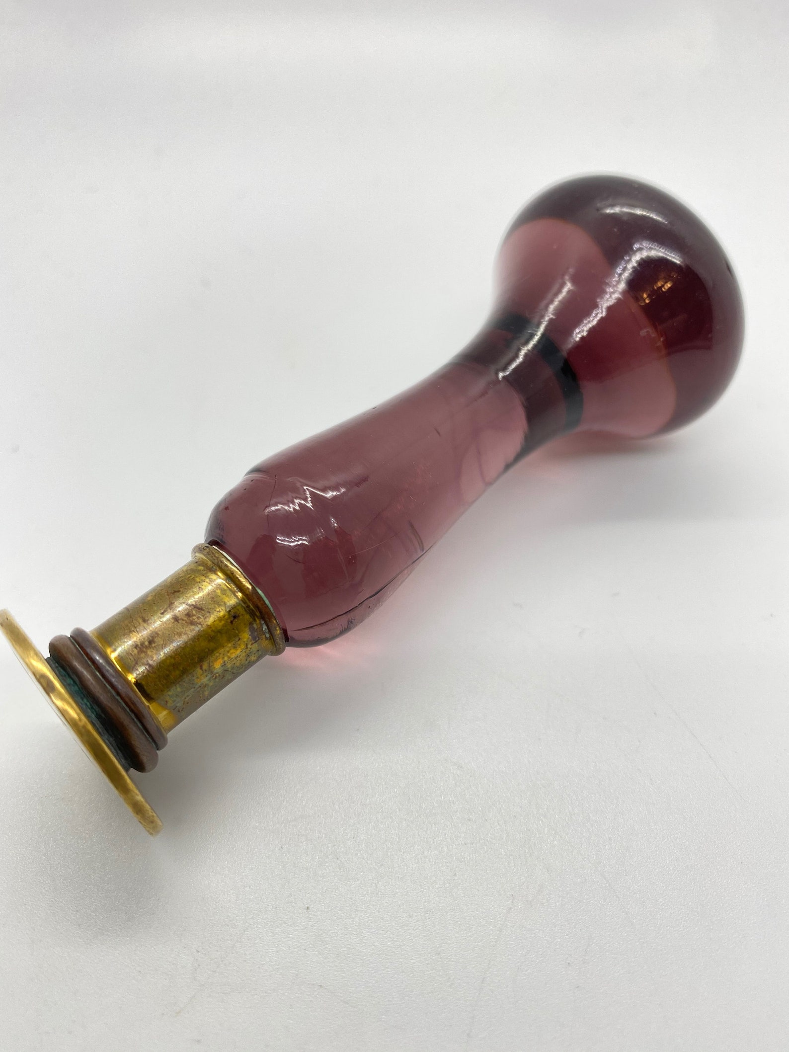 Antique Amethyst Glass Hot Wax Seal Stamp Writing Desk Letter Monogram ...