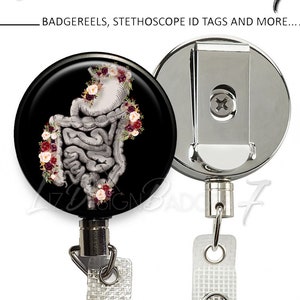 Watercolor Intestines Heavy Duty Badge Reel -gastroenterology Heavy ...