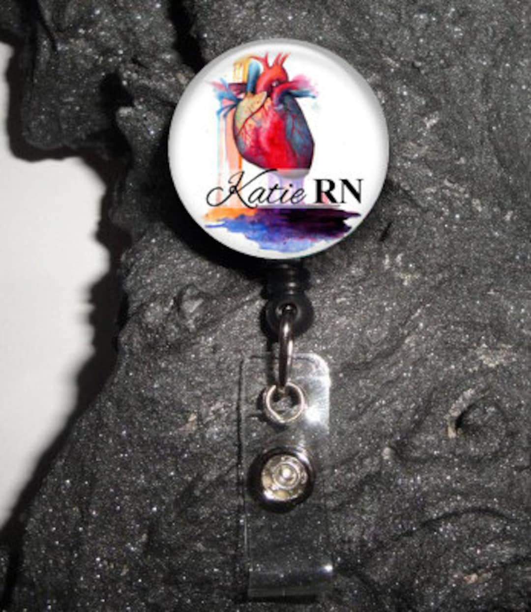 Personalized Human Heart Badge Reel-heart Retractable Badge Holder ...