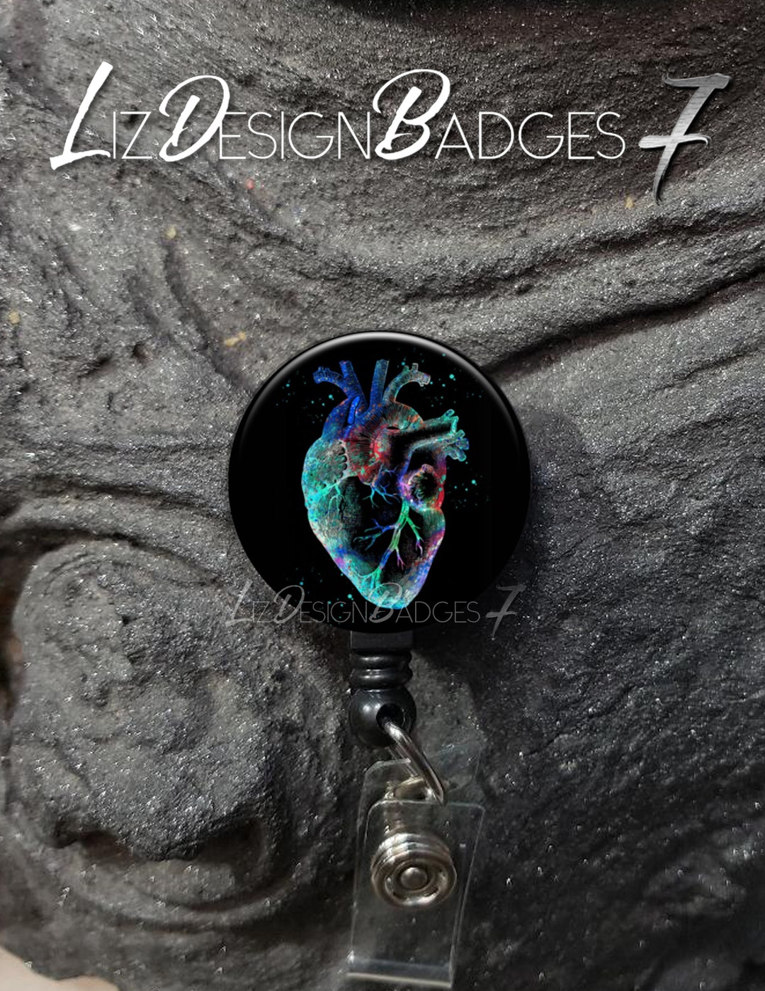 Human Heart Badge Reel -heart Badge Holder-heart Retractable Badge Reel ...