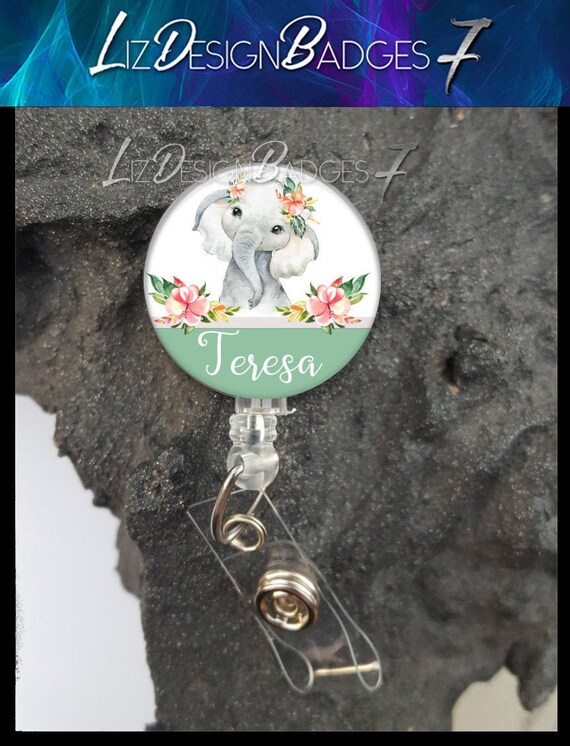 Cute Elephant Badge Reel Elephant Badge Holder Pediatric | Etsy