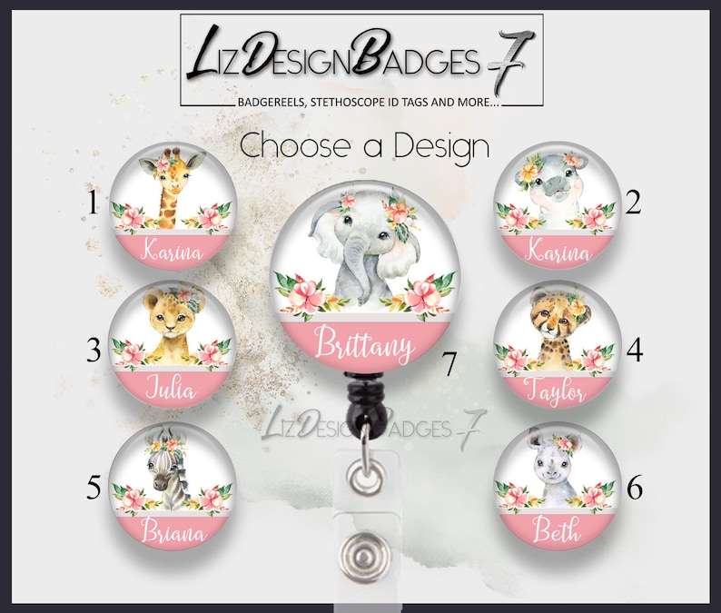 Cute Animal Badge Reel Cute Badge Holder Elephant Badge - Etsy