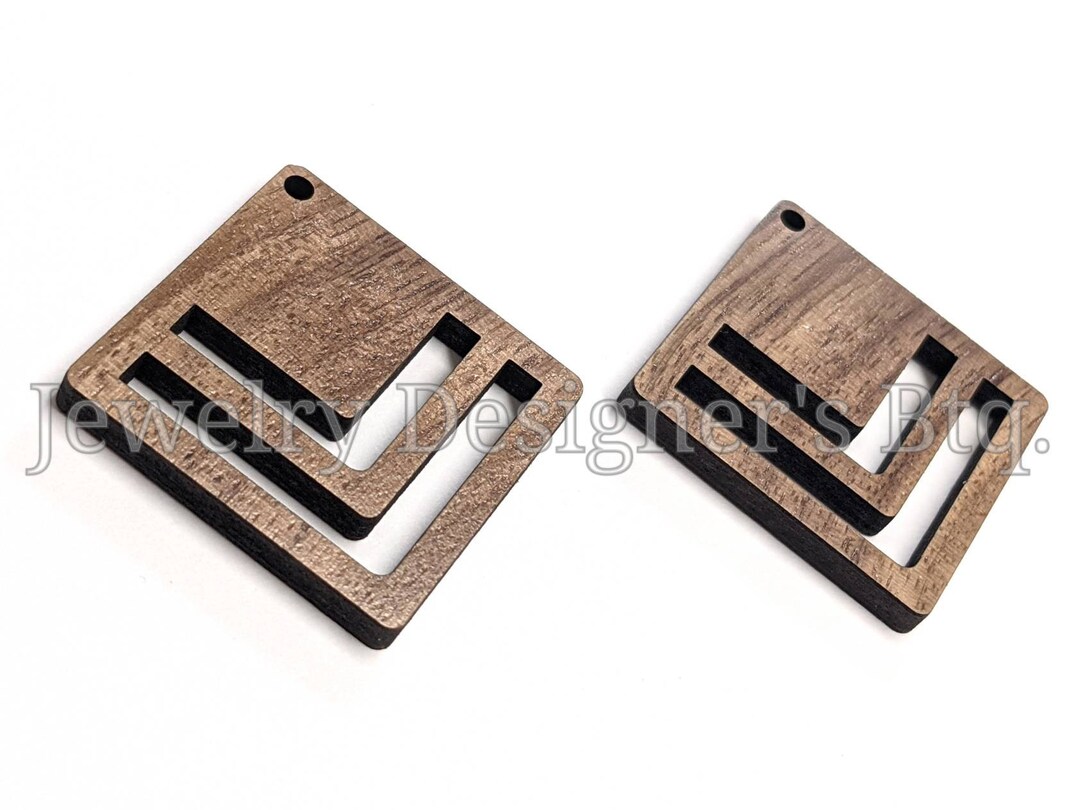 Macrame Wood Blanks - Wooden Jewelry Blank - Walnut Veneered Hollow Out ...