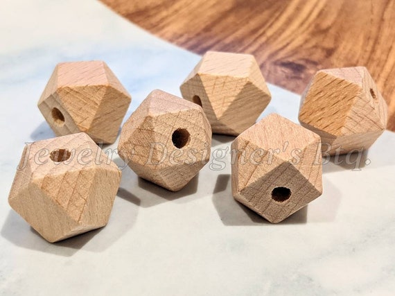 16mm Unfinished Beechwood Beads Hexagon Beech Wood Bead | Etsy