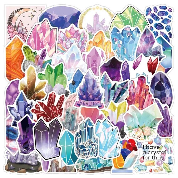 50pcs Assorted Whimsical Crystals Vinyl Stickers Waterproof - Etsy