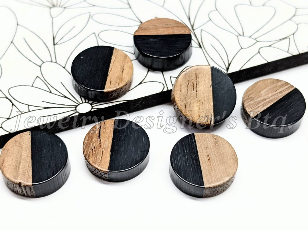 Handmade Resin Wood Cabochons - Size Ranges Between 9.5mm - 10.5mm ...