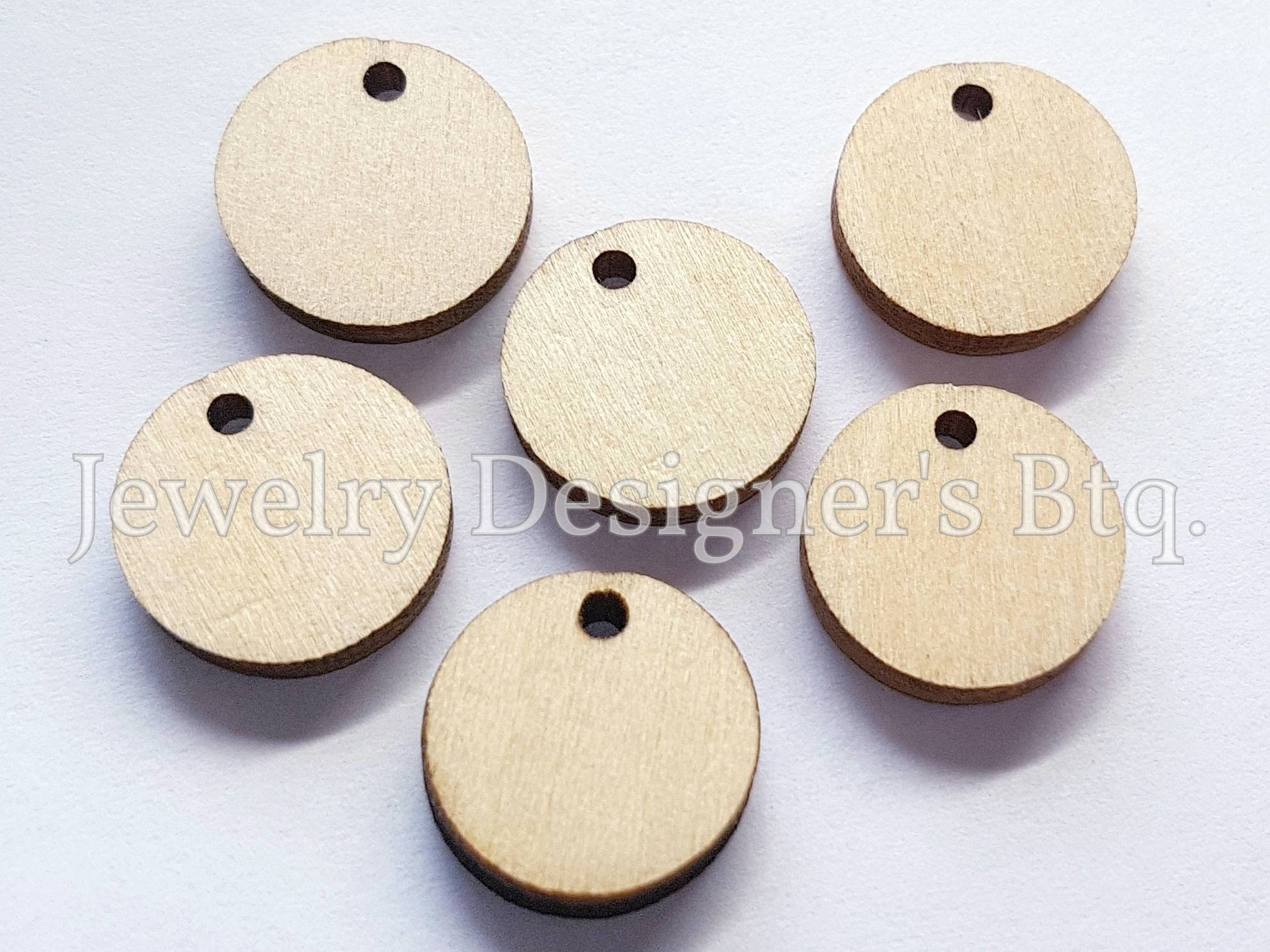 16mm Circle Wood Charms - Unfinished Rustic Wooden Charm - Etsy