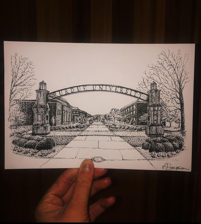 Custom 5.5x8.5" Pointillism Drawing - Etsy