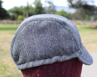 Cycling cap 100% Wool black color handmade in USA size L M S | Etsy