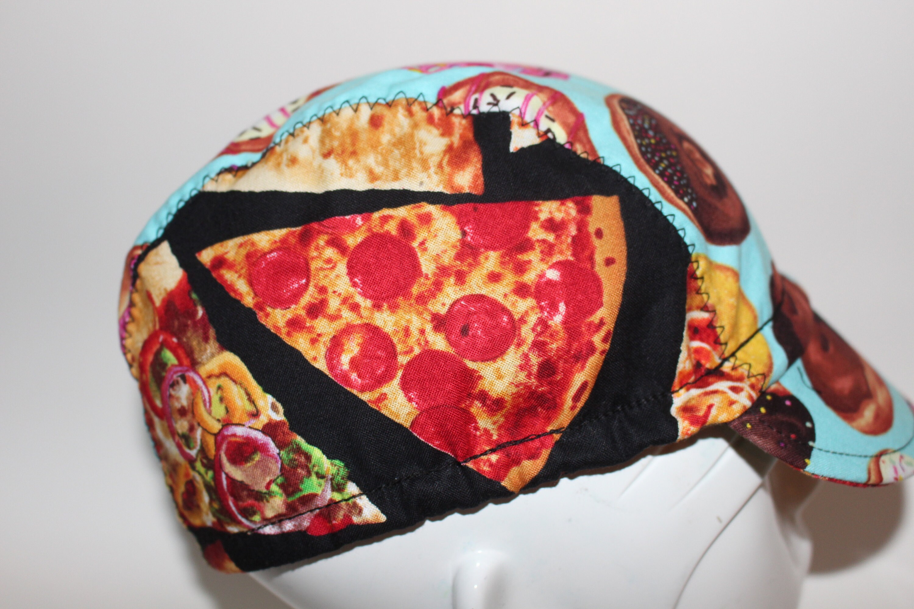 Cycling Cap Pizza and Donuts 100% Handmade in USA Size L M - Etsy