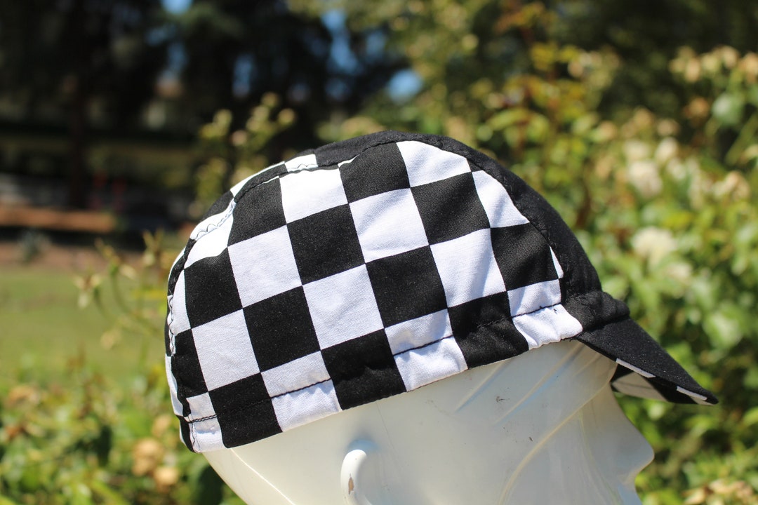 Cycling Cap Checkerboard Handmade in USA - Etsy