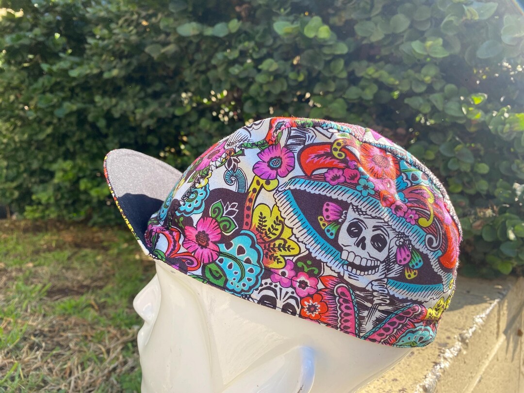 Cycling Cap La Katrina Skull Cotton Print Size M L - Etsy