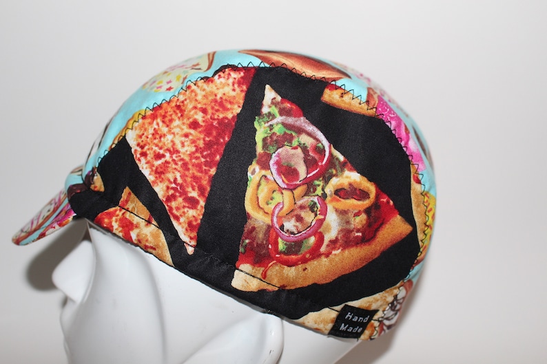 Cycling Cap Pizza and Donuts 100% Handmade in USA Size L M | Etsy