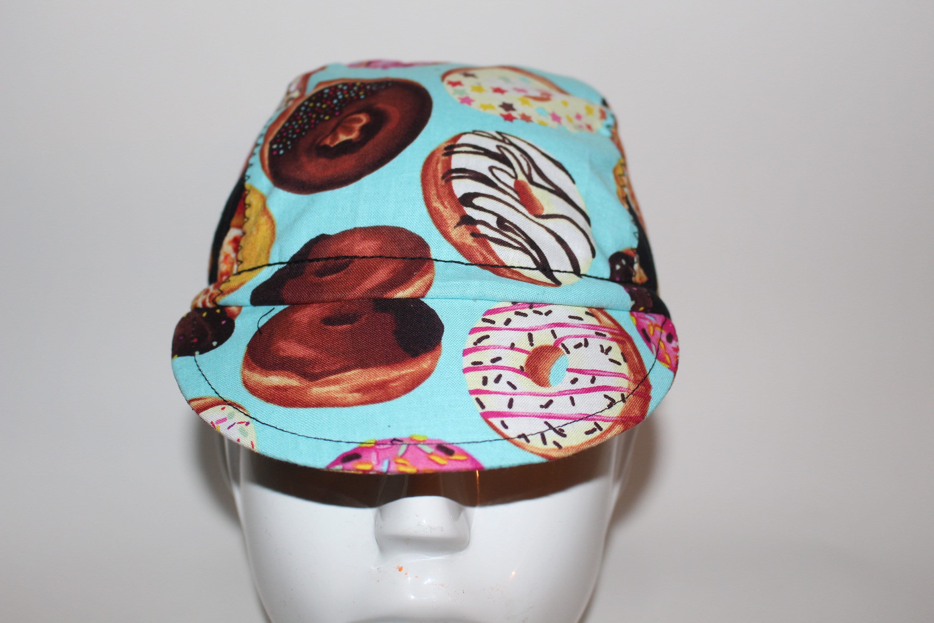 Cycling cap pizza and donuts 100% handmade in USA size L M | Etsy