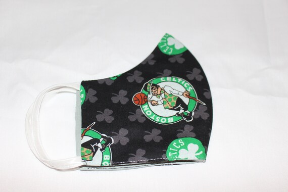 Boston Celtics Face Mask With Filters 100%cotton Handmade in | Etsy