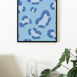 Cheetah Print Blues | Digital Art Download, Printable Poster, Blue ...
