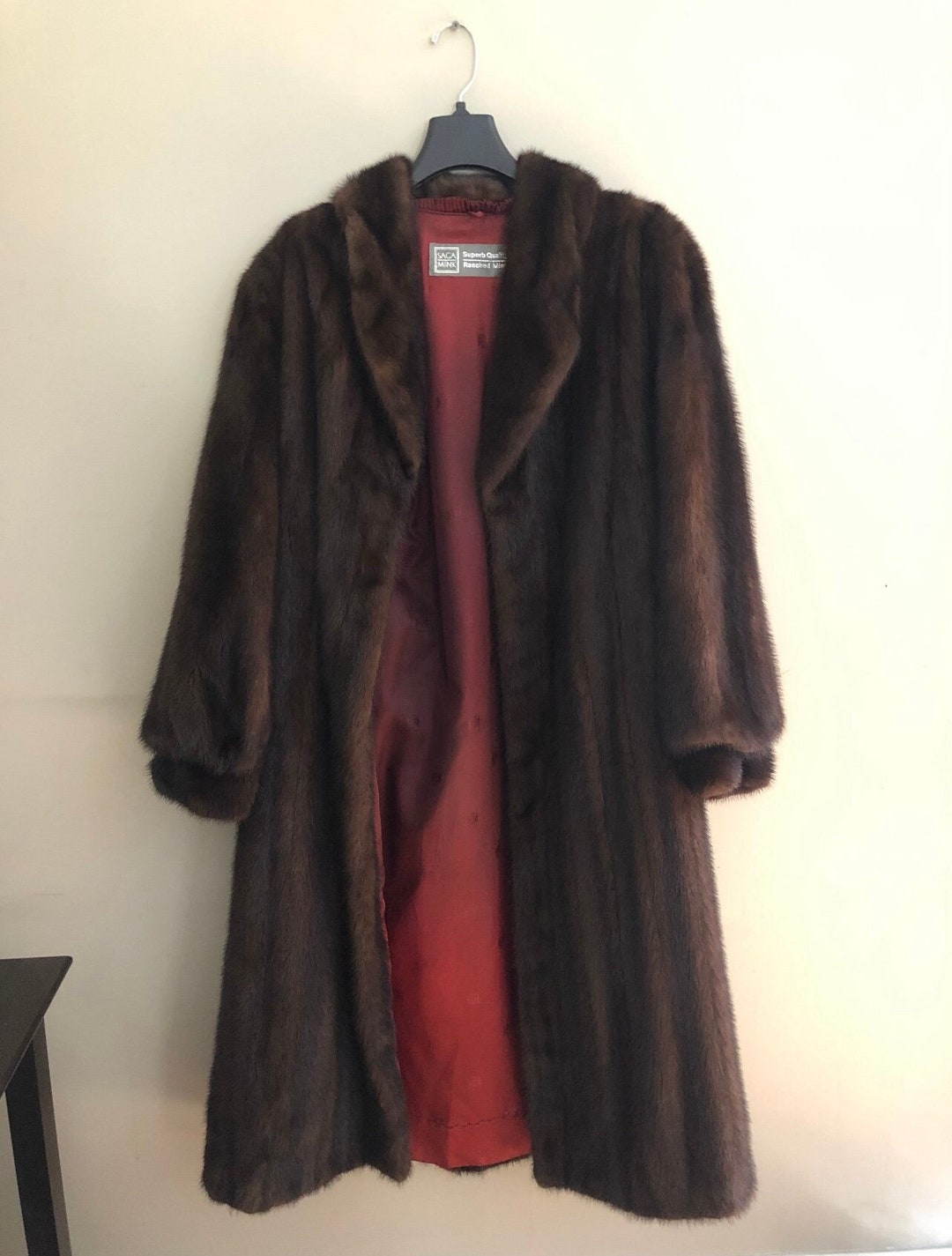 Vintage Fur- Saga Mink Brown Full Length Mink Fur Coat - Etsy