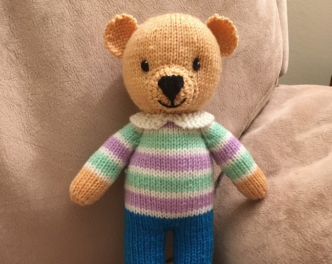 Pdf Knitting Pattern Download, Bertie Bear Toy by Angela Turner - Etsy UK