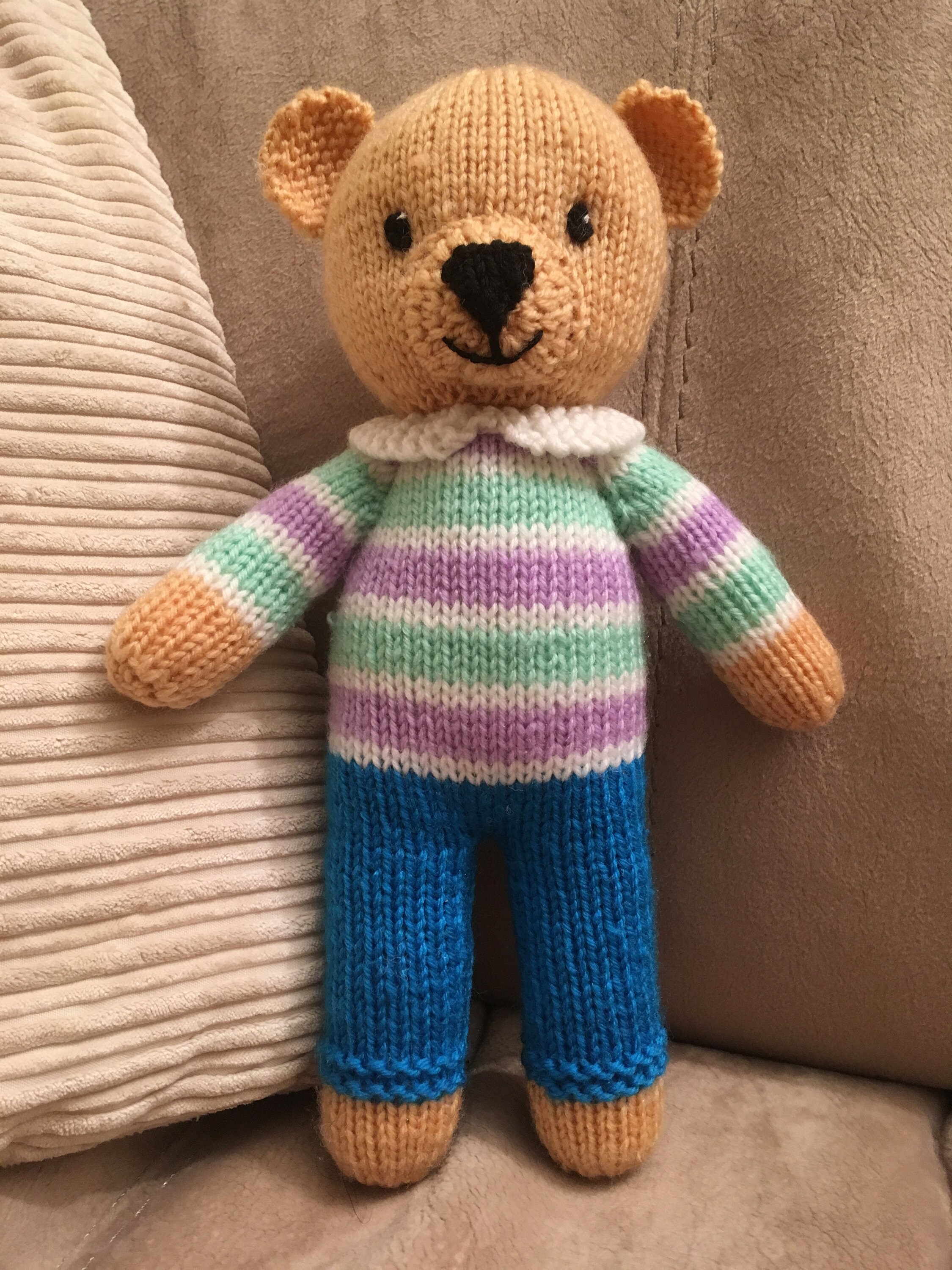 Pdf Knitting Pattern Download, Bertie Bear Toy by Angela Turner - Etsy