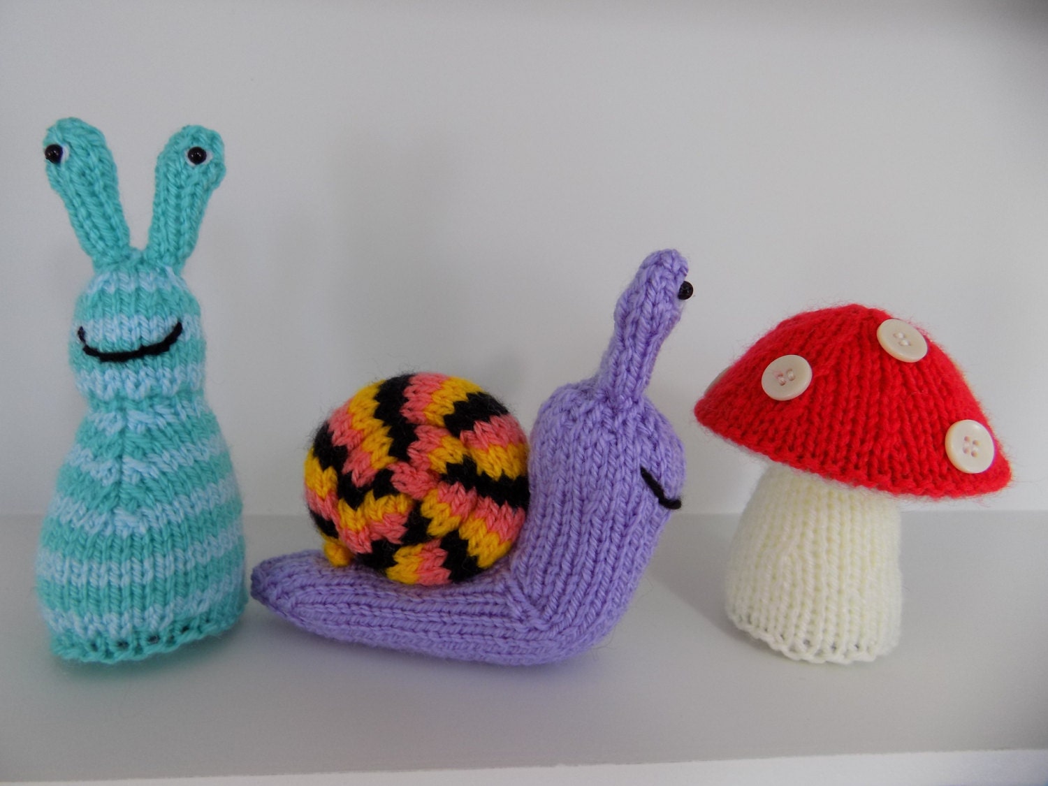 Pdf Knitting Pattern Original Snail Slug and Toadstool - Etsy UK
