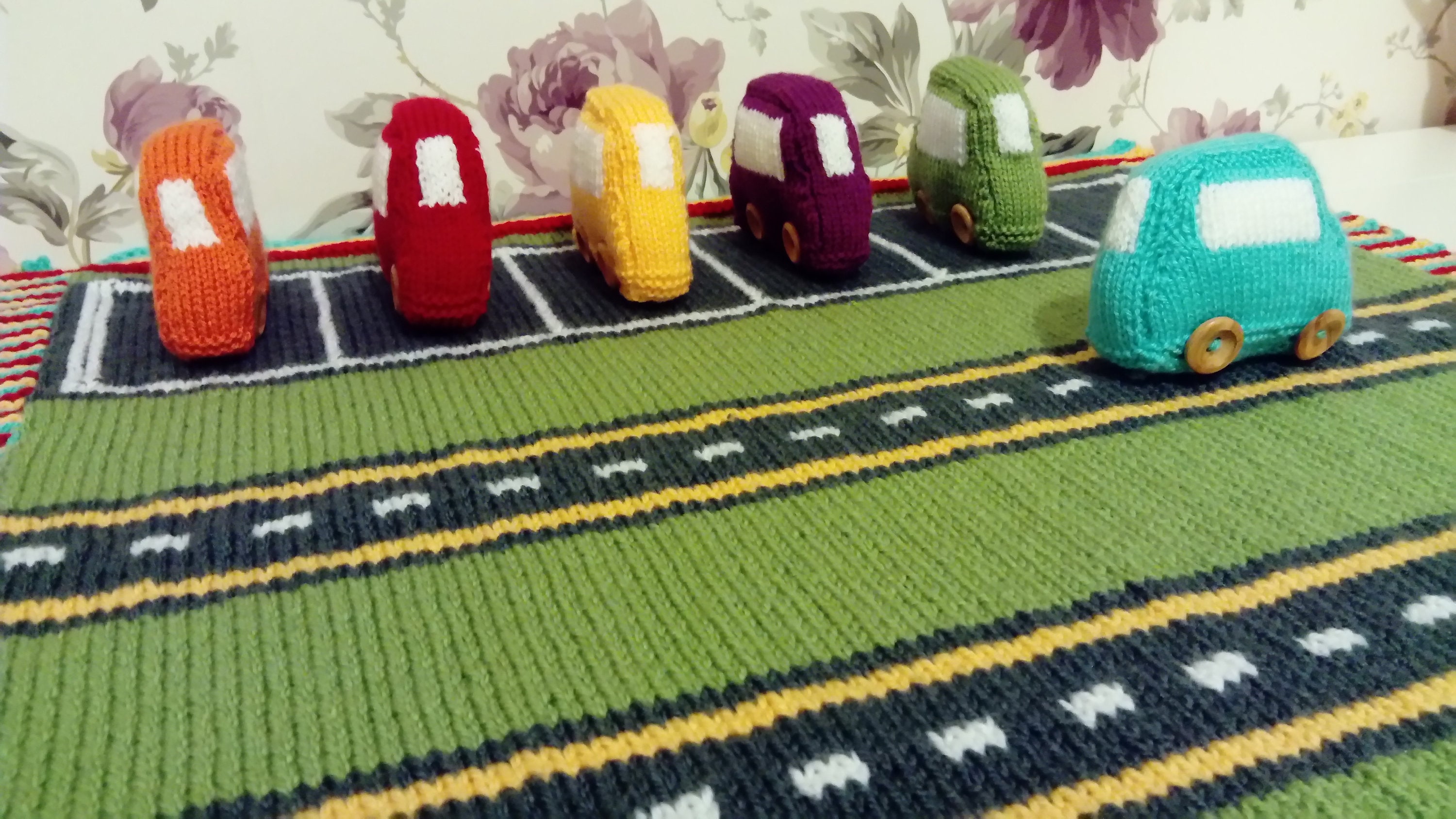 Pdf KNITTING PATTERN Car Playset Cars Mat and Basket by Angela Turner ...
