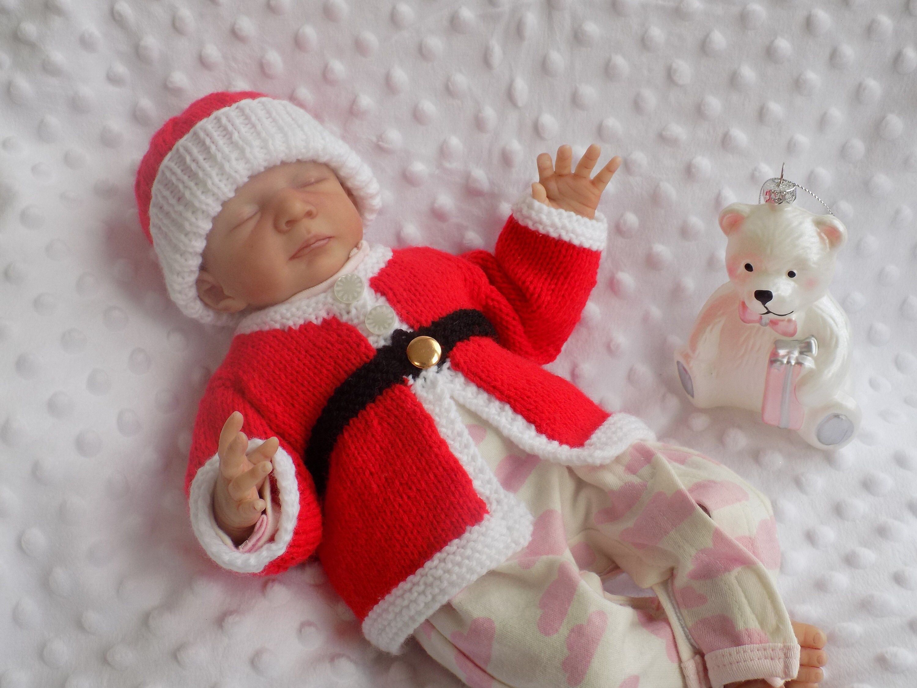 Pdf KNITTING PATTERN for Preemie Baby's First Christmas Santa Coat, Hat ...