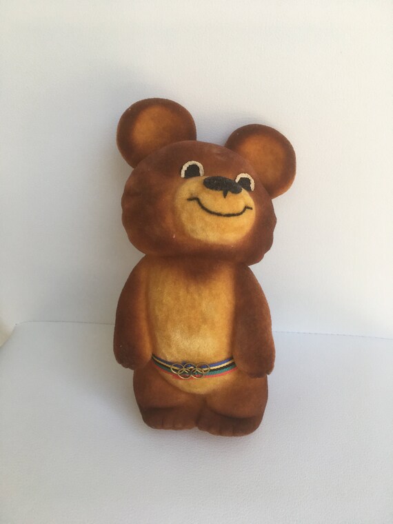 Olympic Bear Vintage Rubber Toy Soviet Rubber Toy Rubber Olympic Bear ...