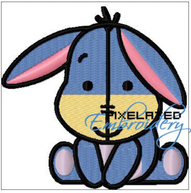 Eeyore Embroidery Design Pattern Filled In - Etsy