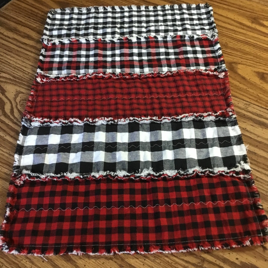 Quilted Table Runner, Fall Runner, Small Runner, Red Black White Runner ...