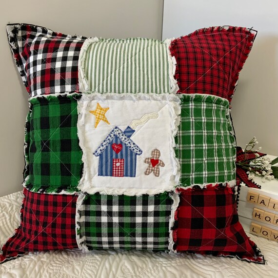 Christmas Cottage Gingerbread Man Pillow Quilted Pillow - Etsy