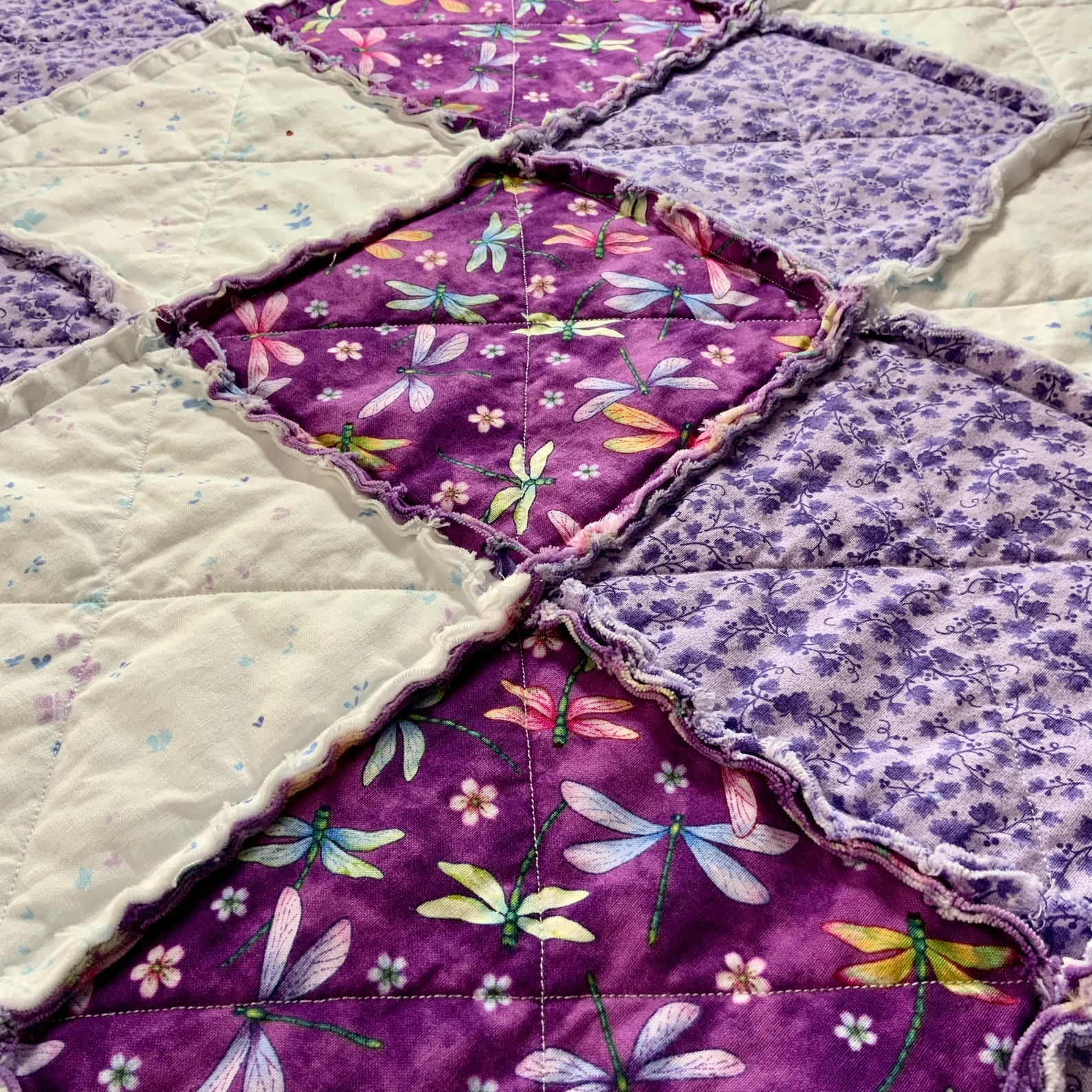 Dragonfly Baby Quilt Purple Baby Girl Quilt Homemade Quilt - Etsy