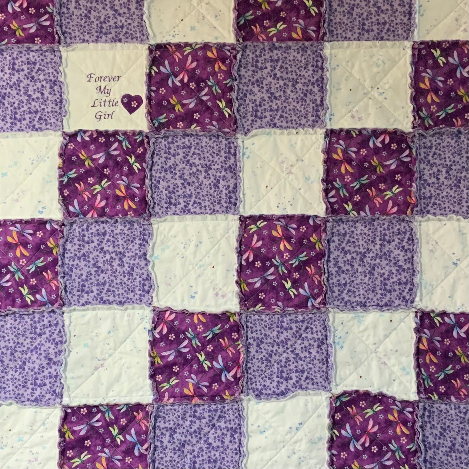 Dragonfly Baby Quilt Purple Baby Girl Quilt Homemade Quilt - Etsy