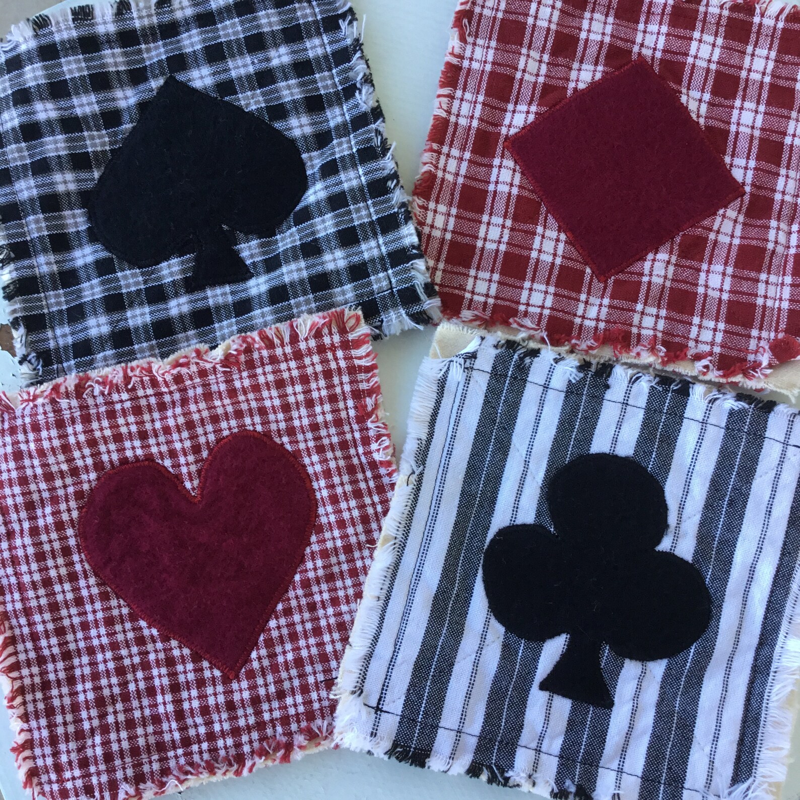 Poker Coaster Set Cards Coasters Set of 4 Coasters Heart - Etsy