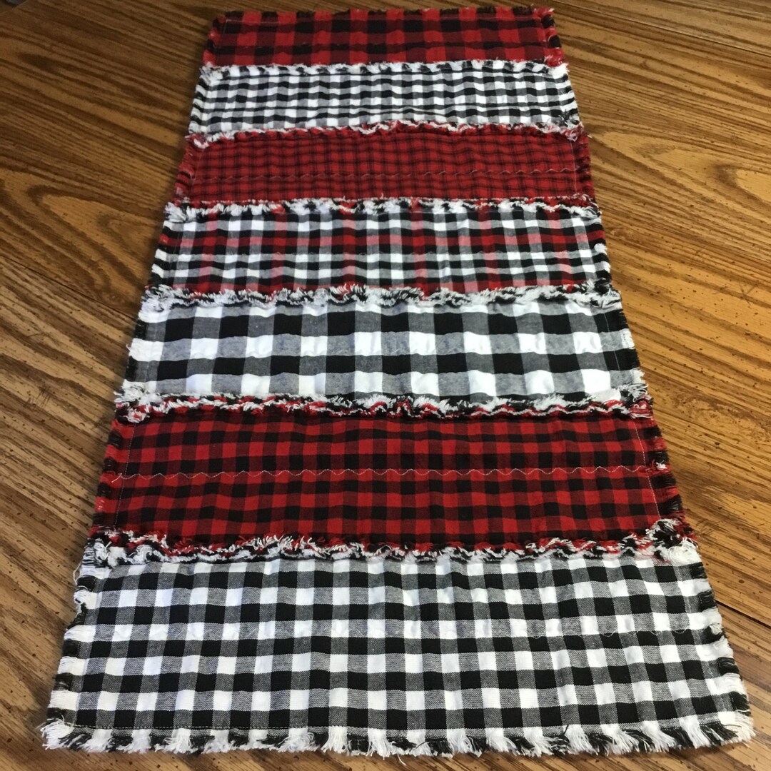 Quilted Table Runner, Handmade Runner, Farmhouse Runner, Buffalo Check ...