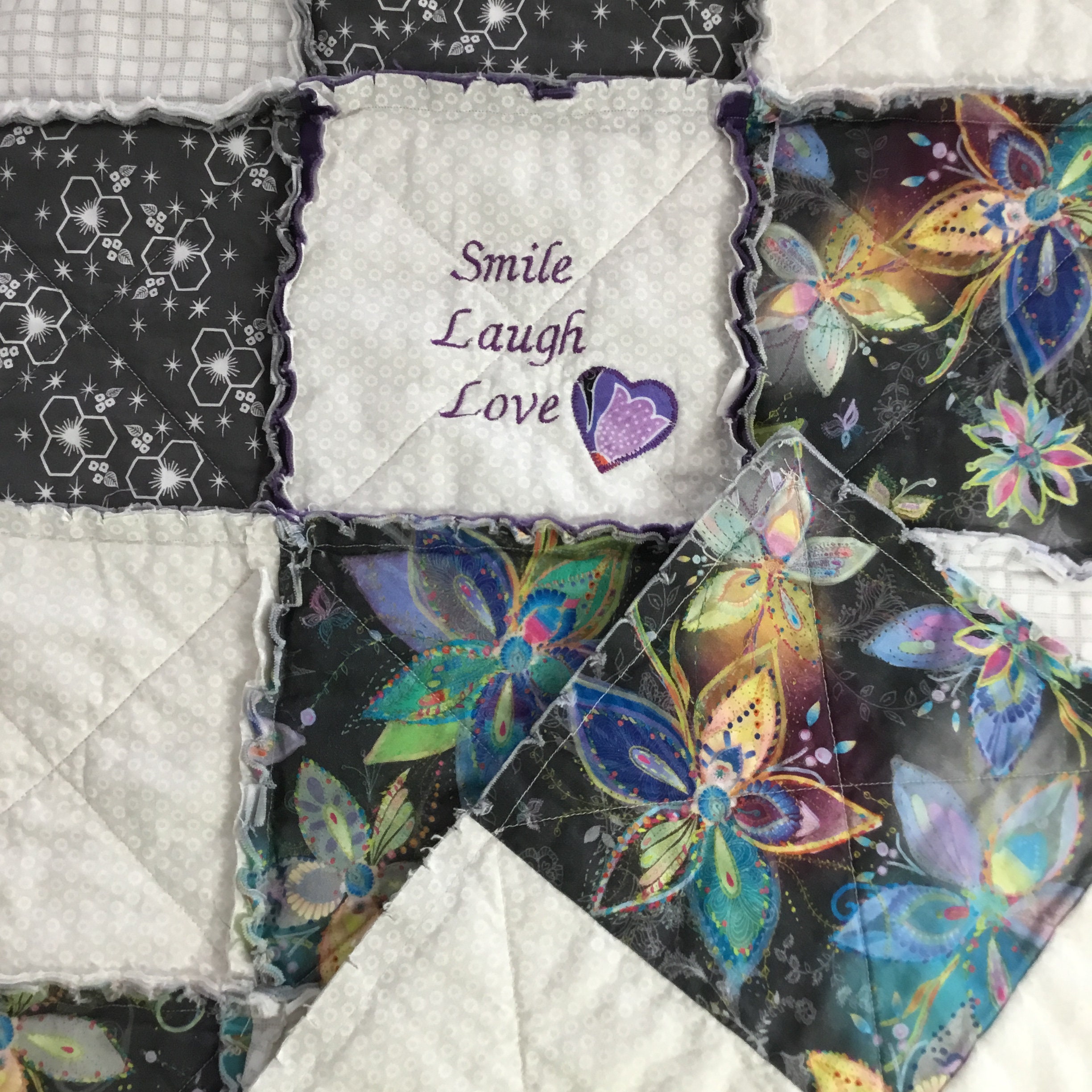 Smile Laugh Love Quilt Girls Quilt Handmade Lap Quilt - Etsy 日本